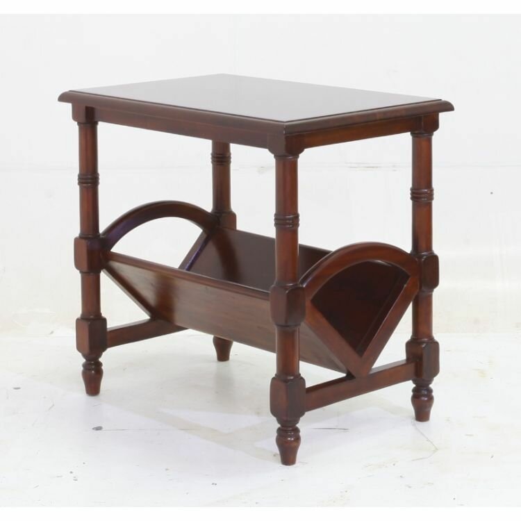 Столик - газетница BMR 155 Индонезия массив красного дерева 54х60х38 см Итальянский орех