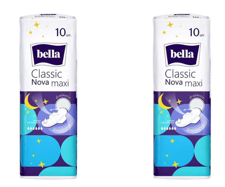 Гигиенические прокладки Bella Classic Nova Maxi, 10 шт, 2 уп