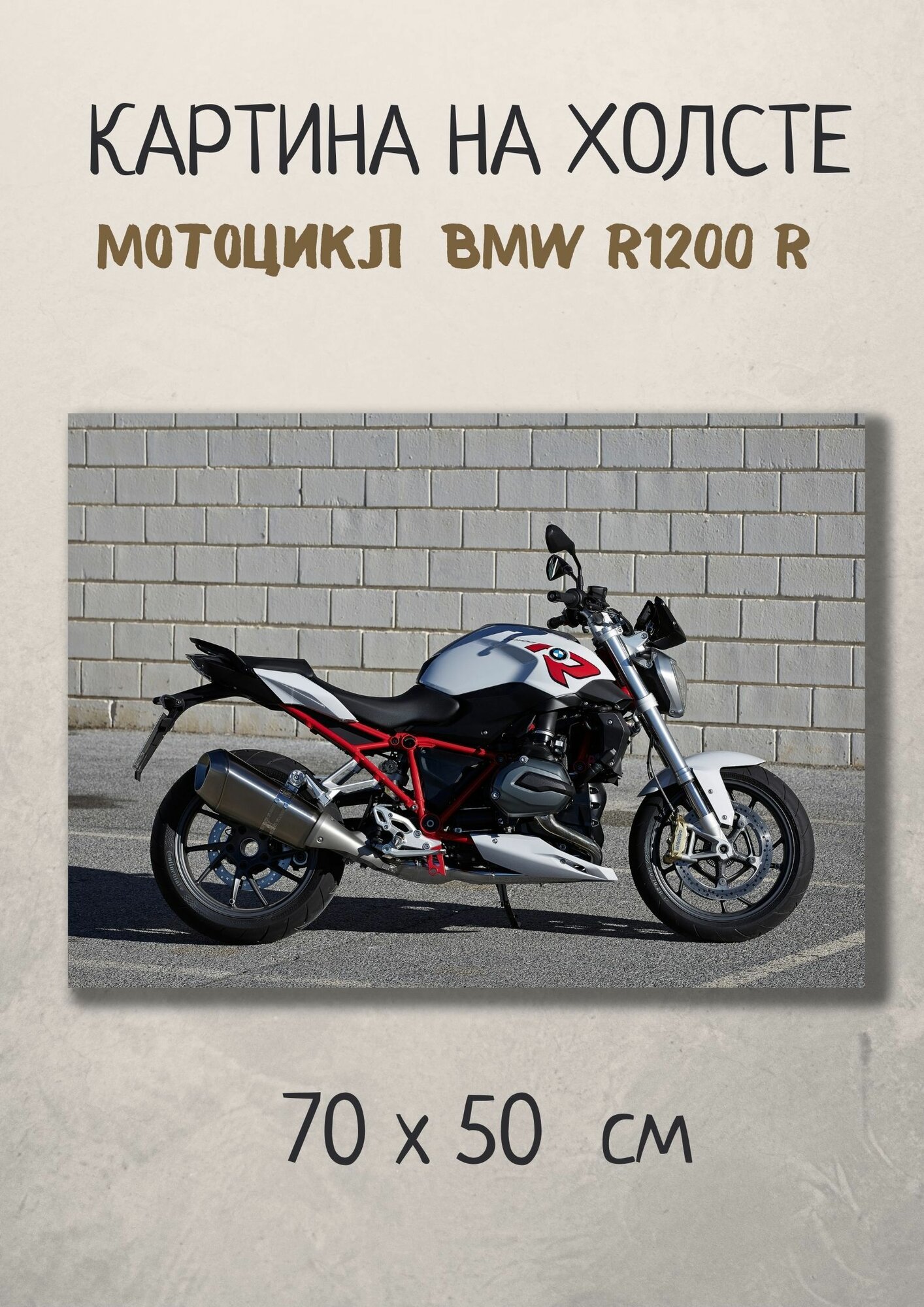 Фотокартина с красивым мотоциклом "БМВ" 70х50 для интерьера