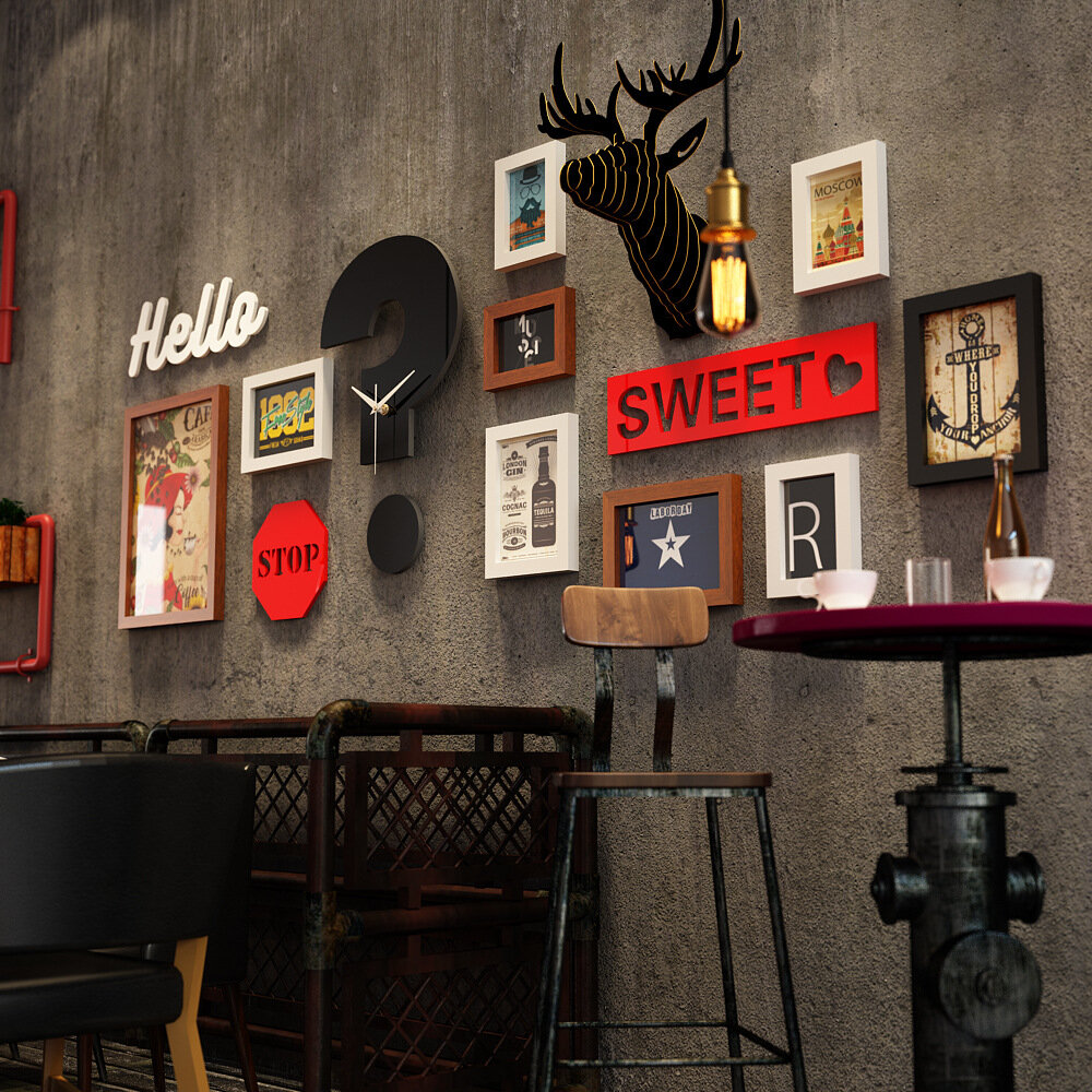 Настенные часы "Голова оленя", черно-белые, 2371 шт