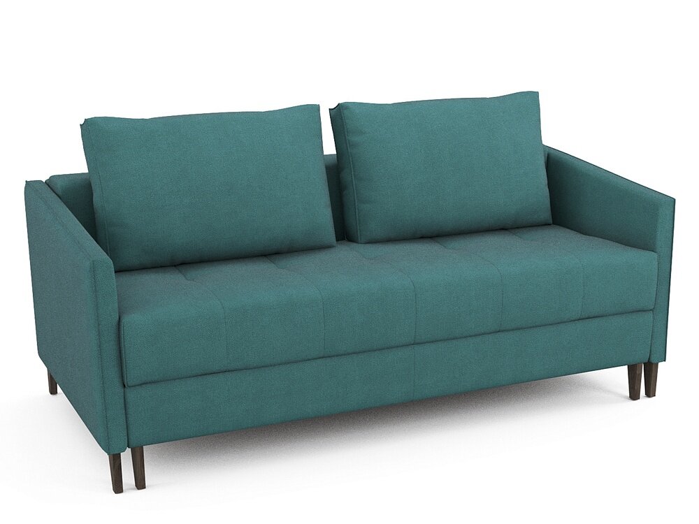 Прямой диван Ultra (Ультра) Бирюзовый Рогожка, пантограф (тик-так), 214х103х100 см, с ящиком для белья