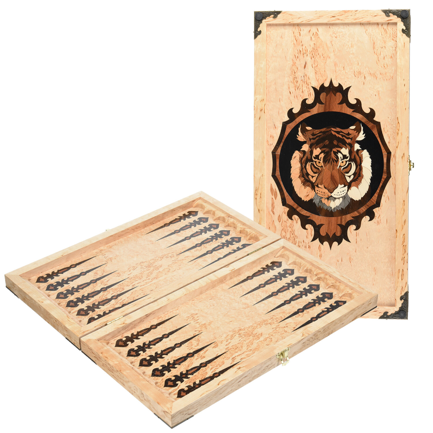 0060122/42*21см Кар. береза нарды малые дорожные "Тигр"с инкрустацией