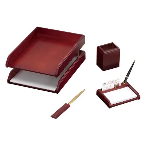 Настольный набор Good Sunrise M4C-10A, 4 предмета, бордовый/черный