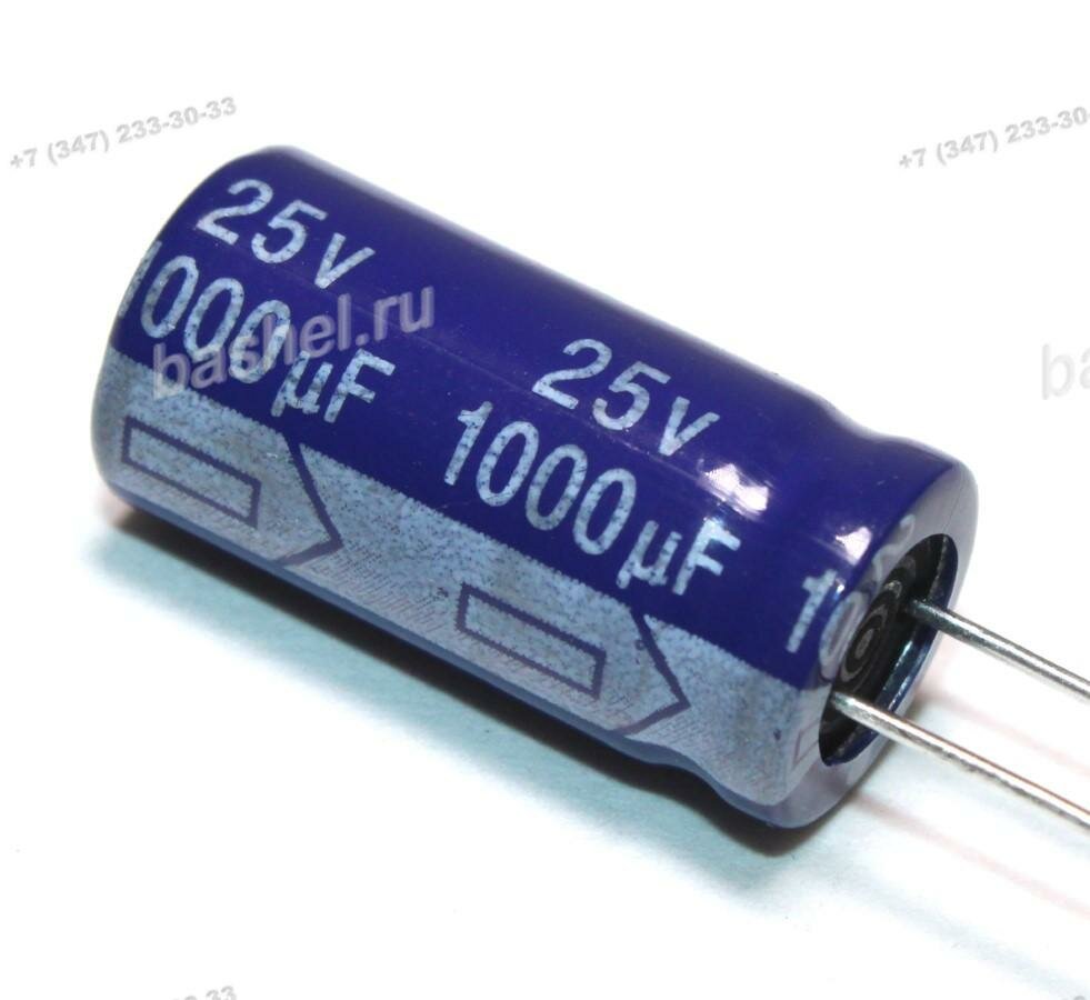 ECAP 1000 мкФ / 25 В Low ESR, 10х21, Конденсатор электролитический, YG Electronics