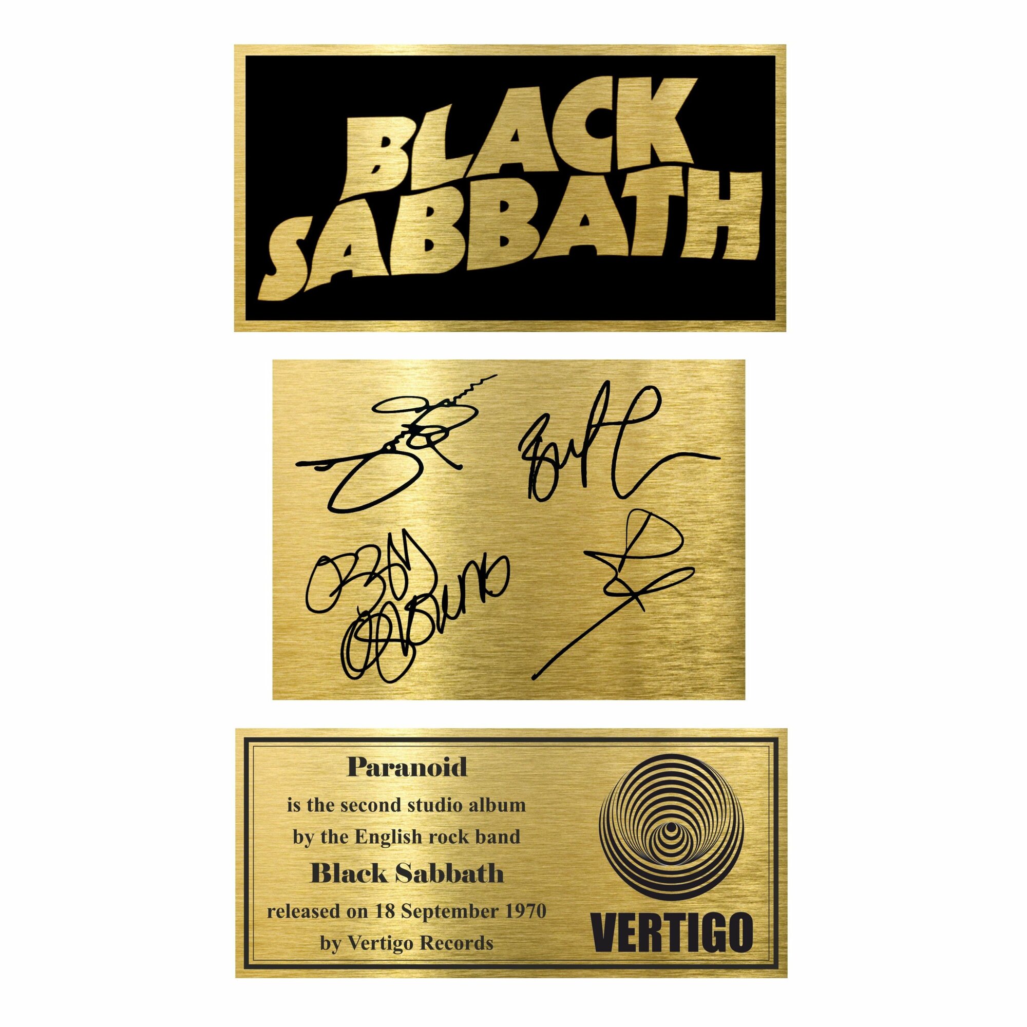 Золотой диск Black Sabbath Paranoid — фото 1