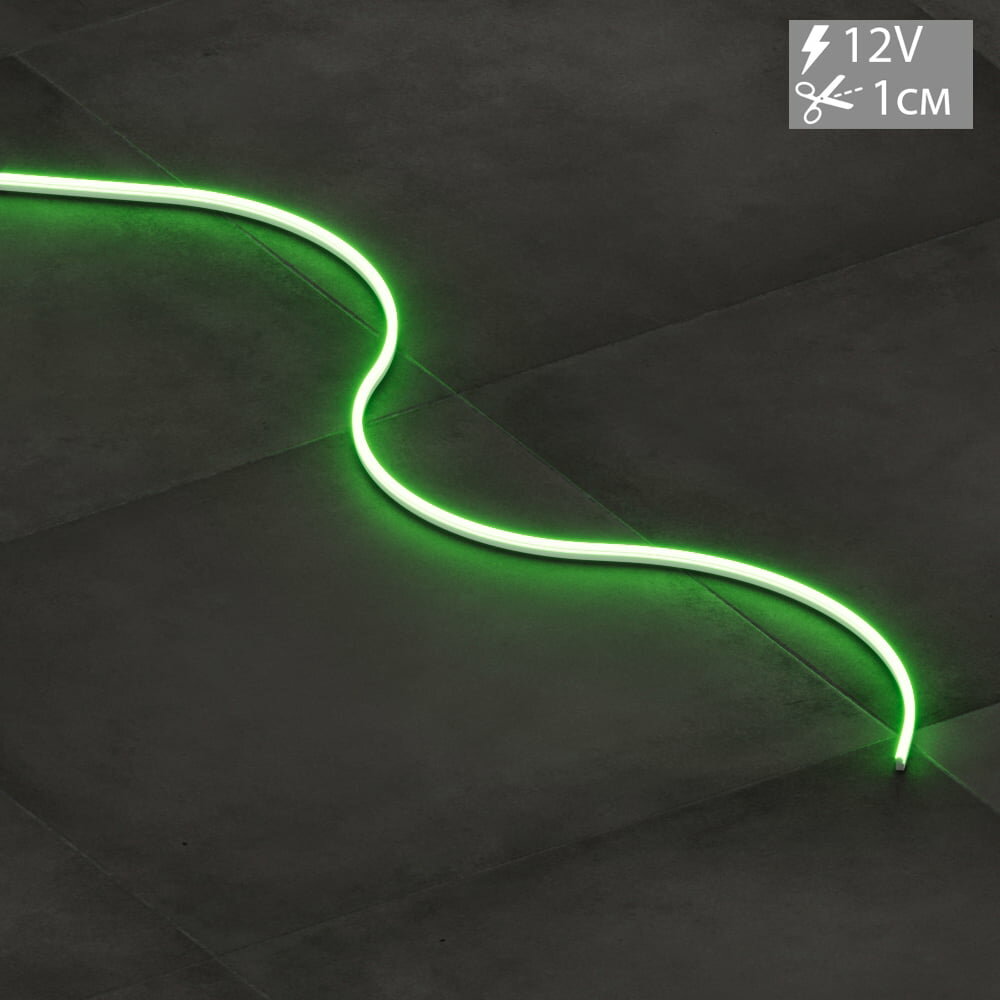 Гибкий неон ShopLEDs Гибкий неон SL 2835, 120 Led, IP65, 12V, 1CM, 6х12мм, NEW (зеленый), 10м