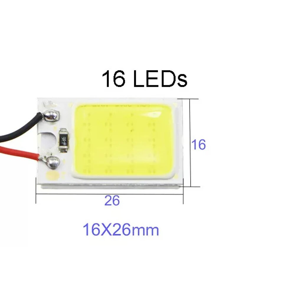 COB Панели лампы с сопротивлением 16 / 24 / 36 / 48LED Внутренние лампы белый холодный свет крыша синий треска карта автомобиля лед 12V Подходит