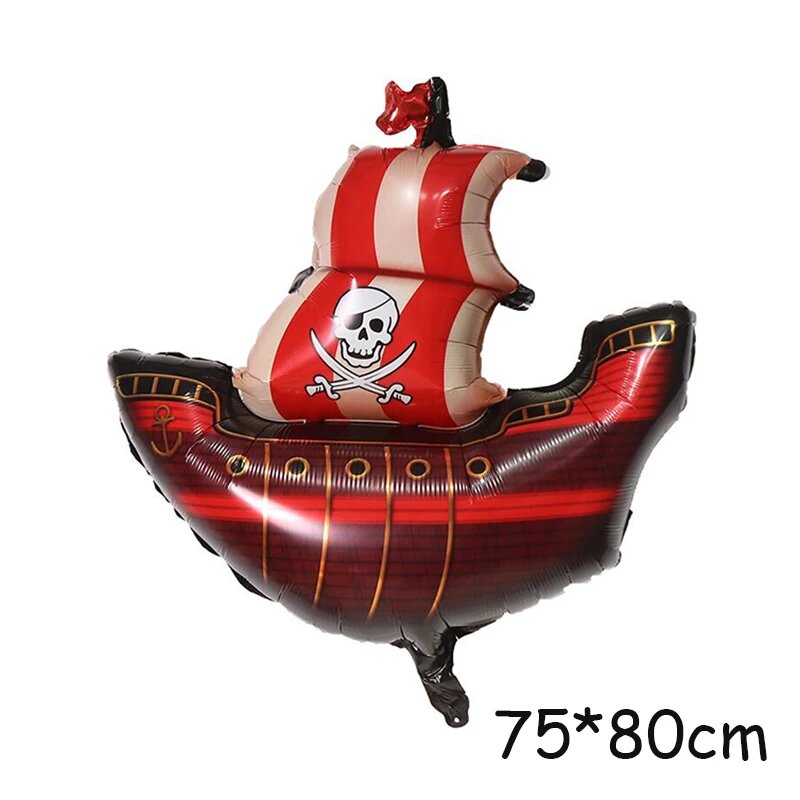 Гелиевый шар "Пиратский корабль" Decora Красный, retro pirate ship