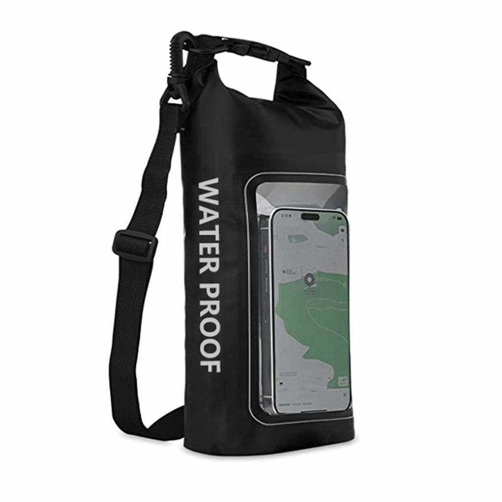 Аксессуары для путешествий,2L водонепроницаемая сумка-слинг 2 в 1 для телефона - черная,