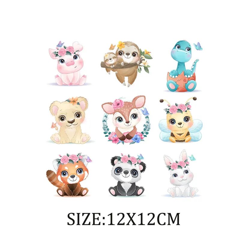 Термоклейкие нашивки с изображением совы и единорога Розовый, 7