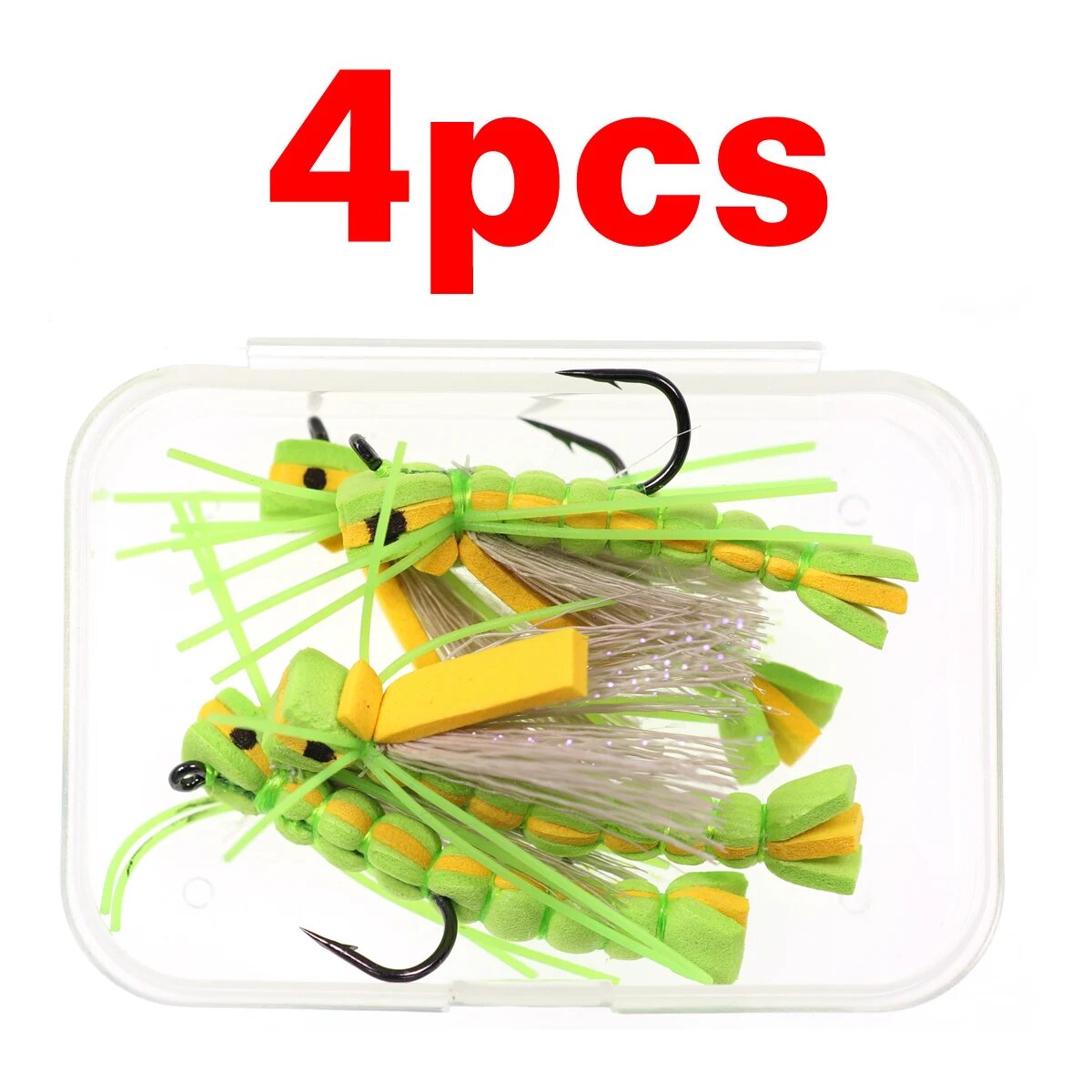 Wifreo Мухи сухого нахлыста Кузнечик 4 шт. 4PCS