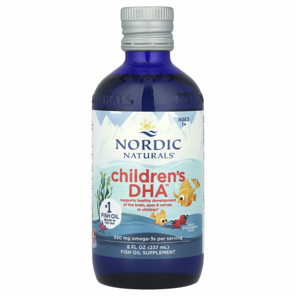 Nordic Naturals, Children's DHA™, DHA™, для детей от 1 года, со вкусом клубники, 237 мл (8 жидк. унций)