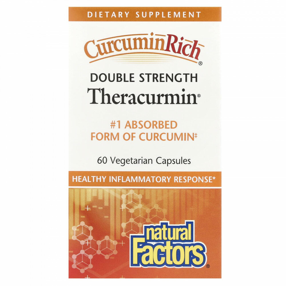 Natural Factors, CurcuminRich®, Theracurmin®, 60 мг, 60 вегетарианских капсул