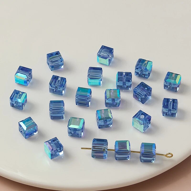 Квадратные стеклянные бусины 8 мм, 20 шт, UQRUIDIYBEADS 9