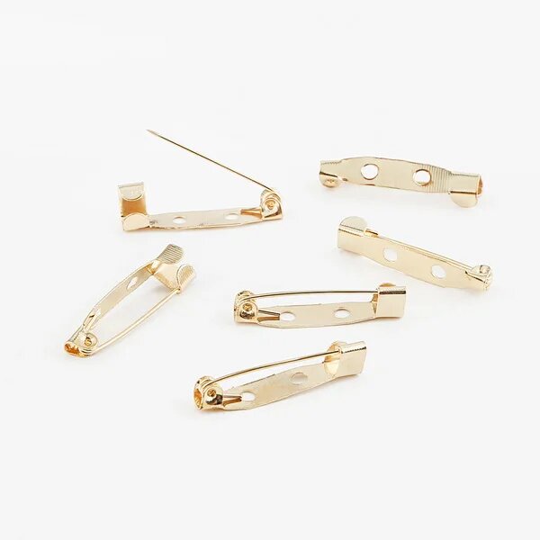 Основы для брошей K Gold, 10 шт, 15-35 мм