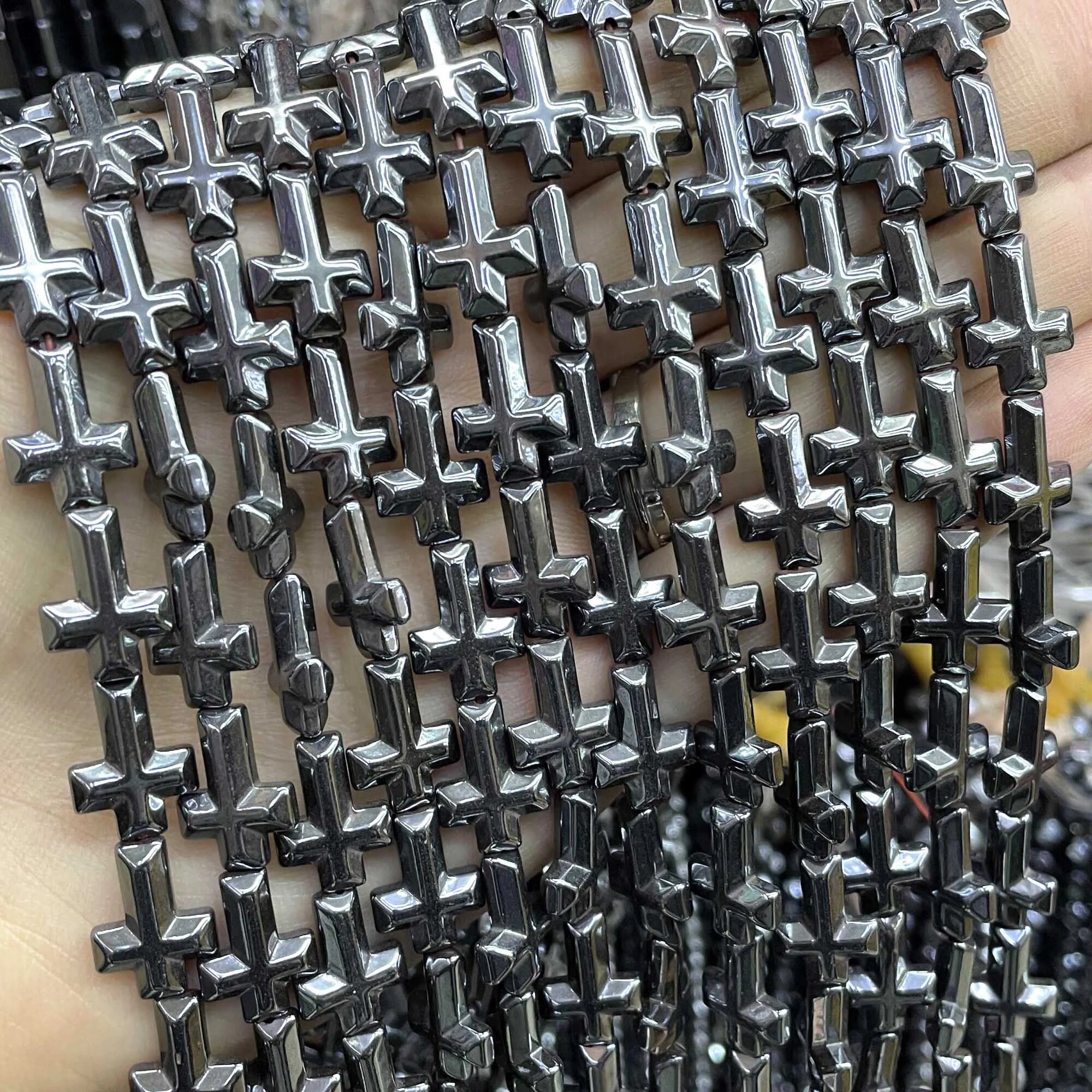 Бусины черные гематит крест 10/14 мм SYSRXLR 10x14MM about 28pcs