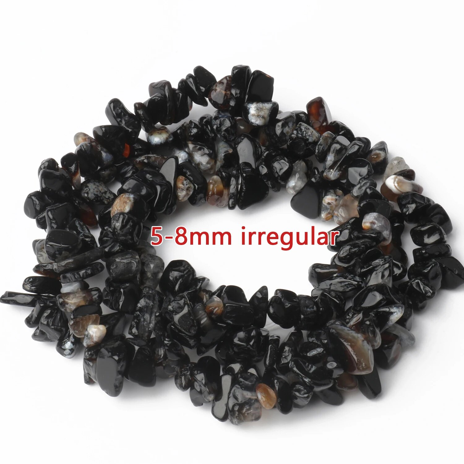 Бусины TANANTA черные оникс агат круглые граненые type22-5-8mm