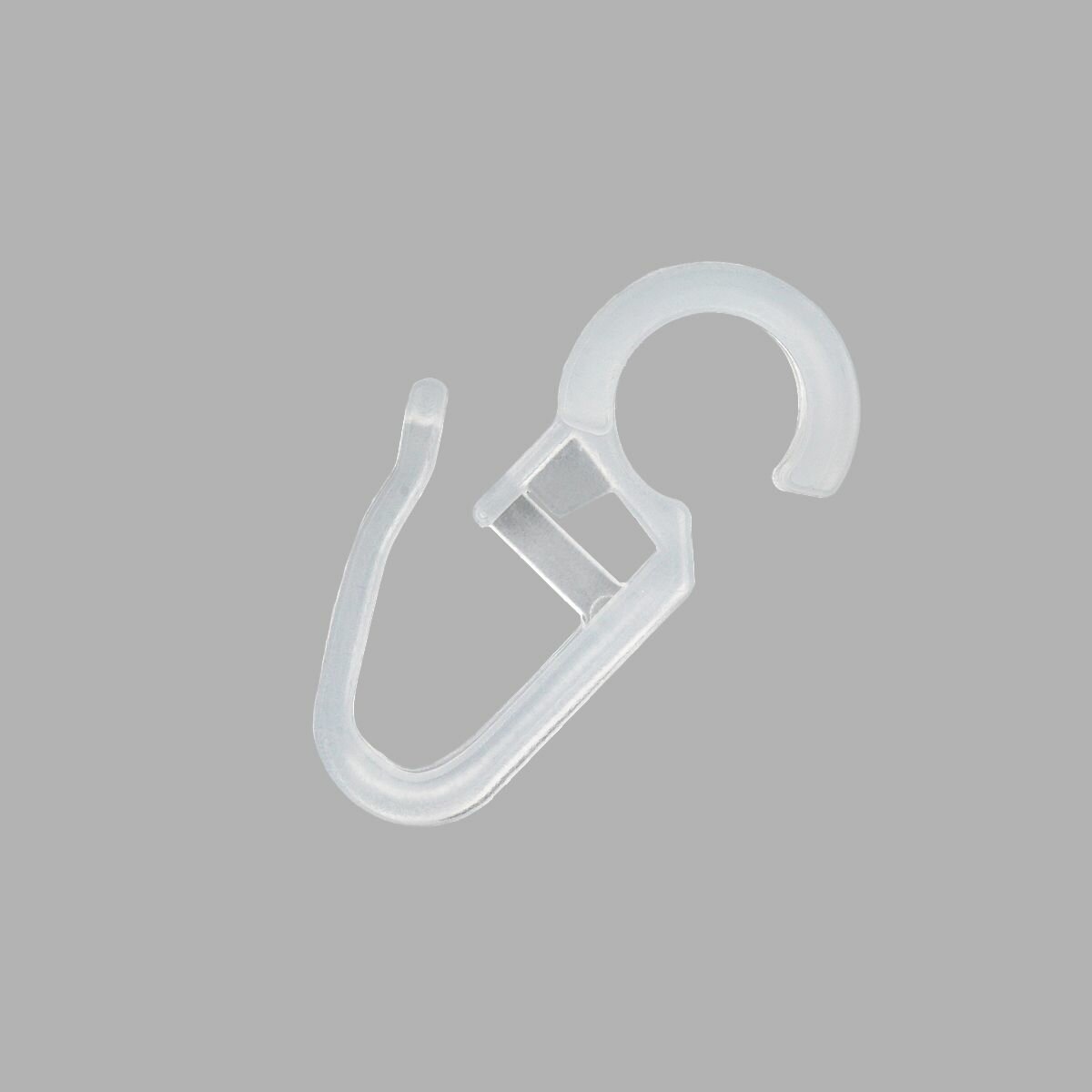 PPA632 Крючок шторный h-34мм пластик для карнизных колец, прозрачный, 100 шт/упак