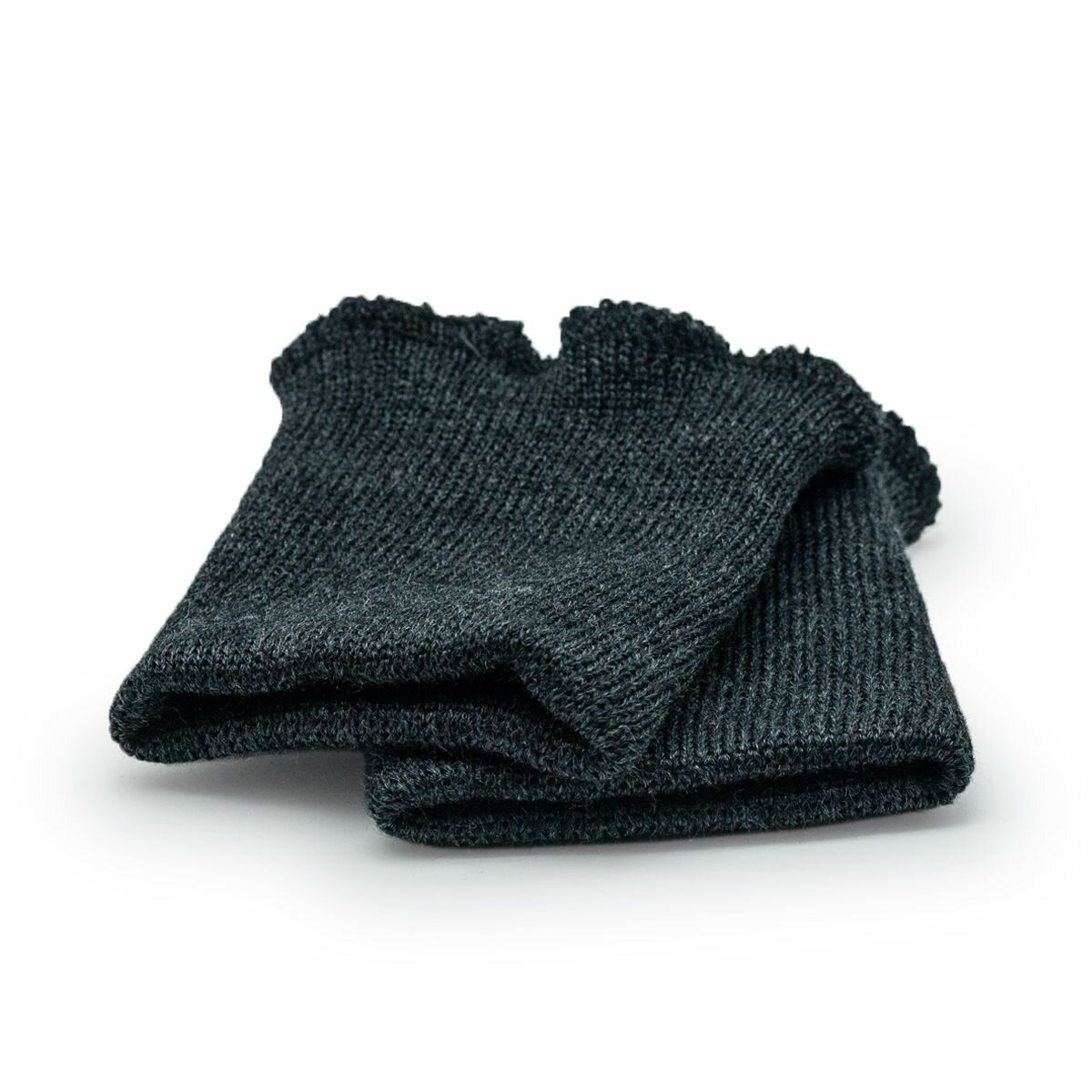 Манжет плотный зимний (30% шерсть, 70% акрил), 10 кл, 1*1, без шва, 8,5см*9,5см (373/м антрацит (т. серый меланж))