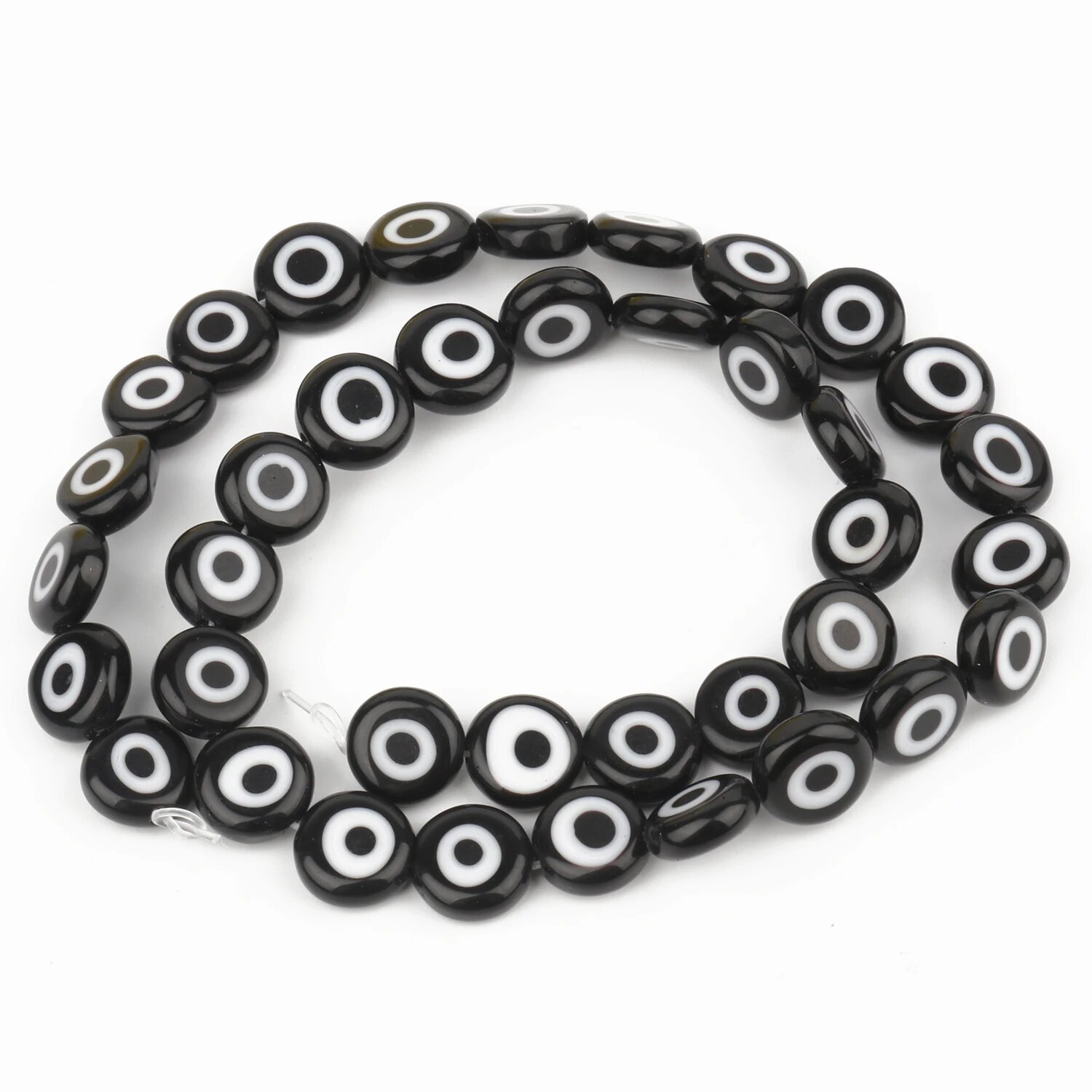Сглазные бусины Millefiori стекло xilitata Черный, 8mm (approx 46pcs), black