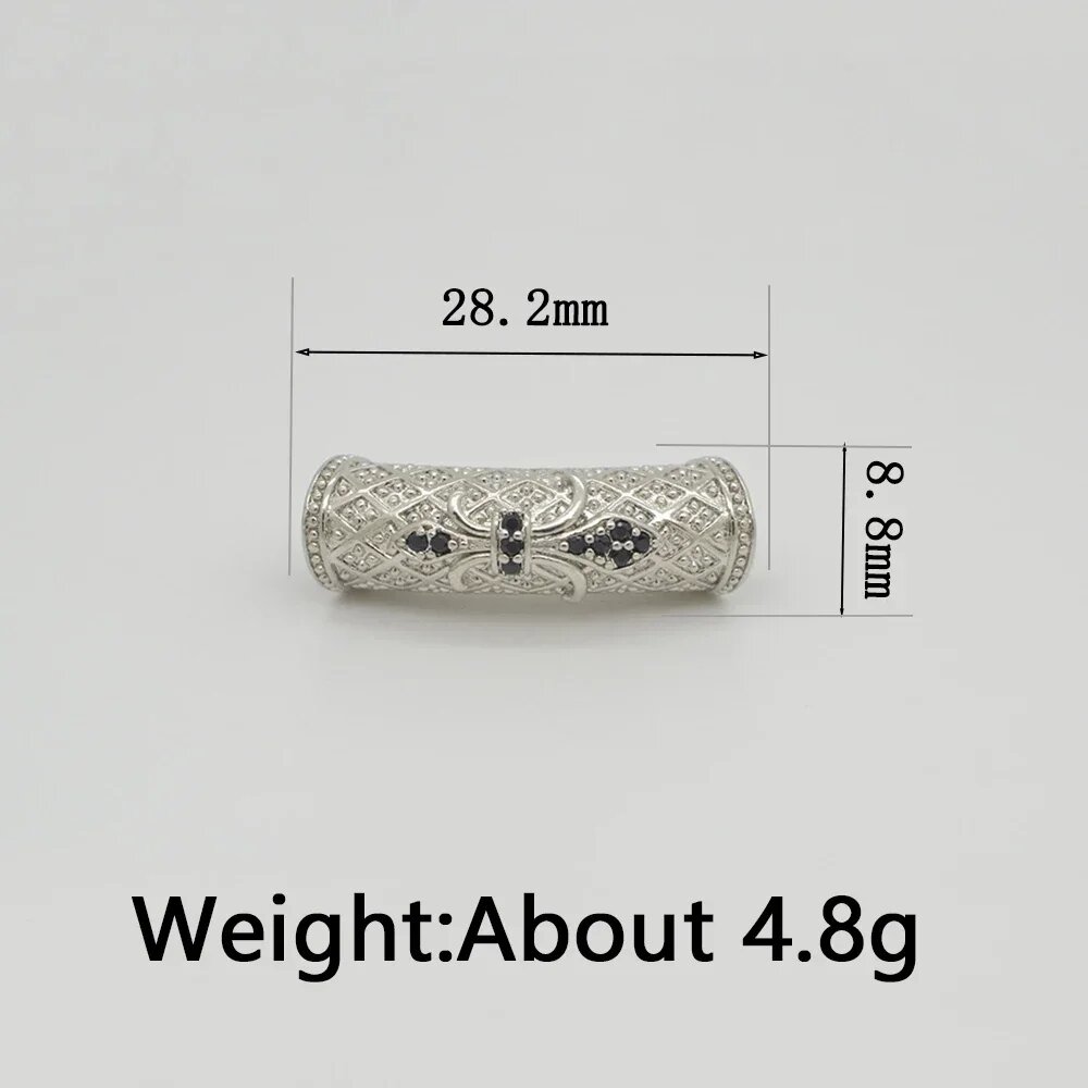 Бусина-застежка из металла, серебряного цвета, 28.2x8.8 мм, 4.8г