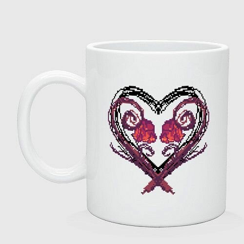 Пиксельное сердце Керамическая кружка