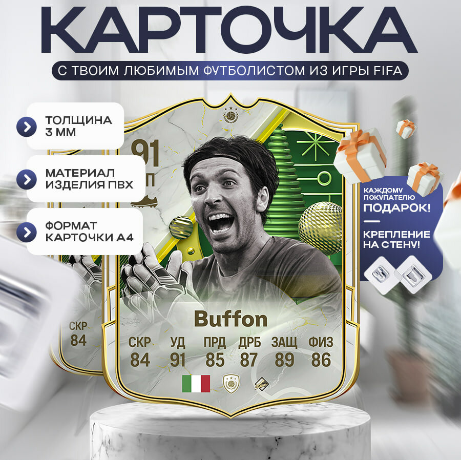 Футбольная карточка Джанлуиджи Буффон 91 А4