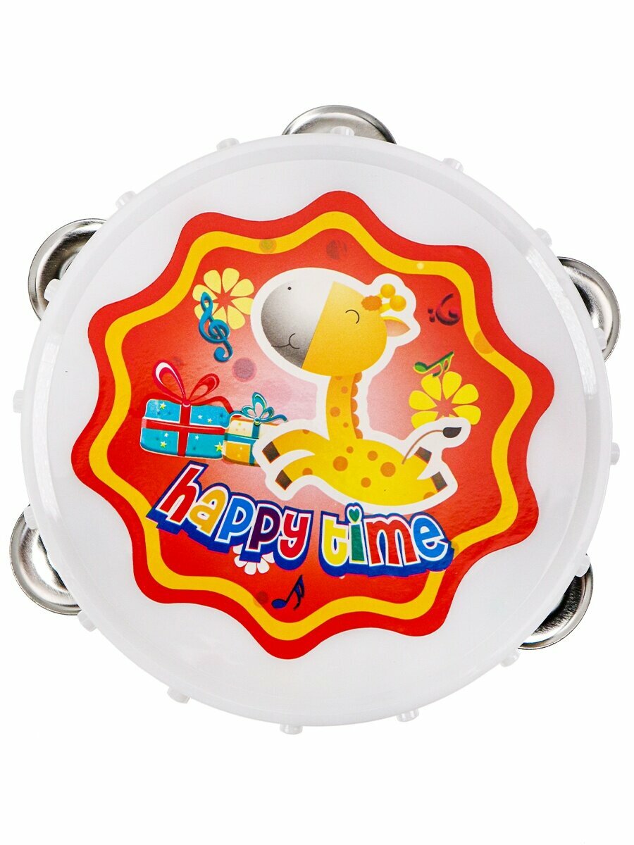 Детский бубен Рыжий кот "Веселый звон", 15 см, в пакете (И-5220)