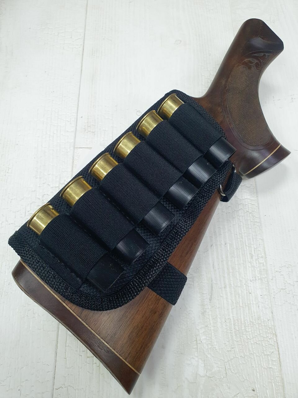 Патронташ на приклад ружья текстильный 6 патронов - 12-16 кбр