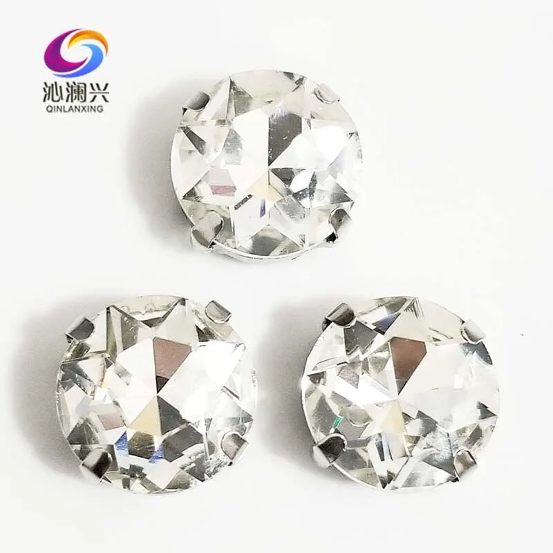 Стразы стеклянные 8mm 30шт для шитья