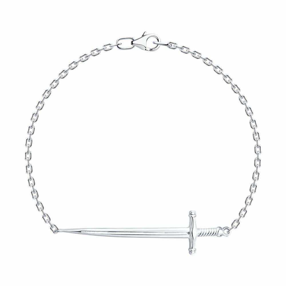 Браслет, серебро, 925 проба, родирование