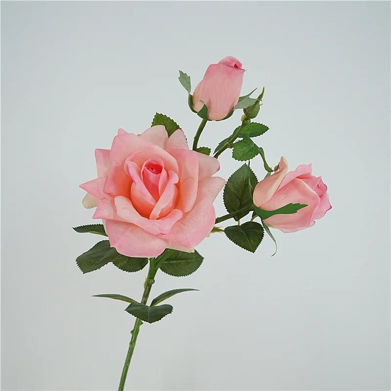 Розовые искусственные розы LINANUO, 3 шт.