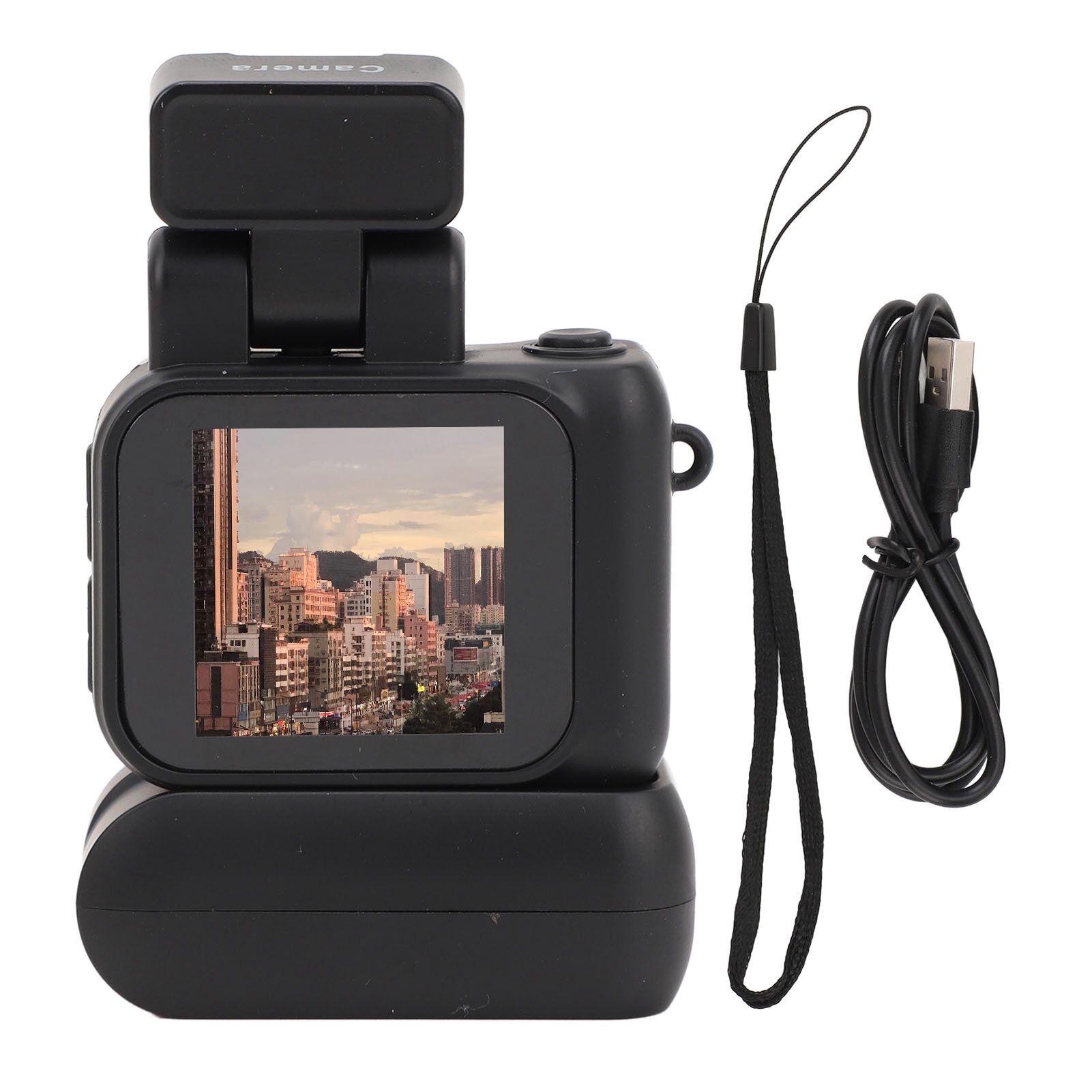 Компактная видеокамера DV 1080p HD с цветным экраном 1,44 дюйма, видеорегистратор, фотоаппарат, портативный зарядный кейс с фонариком, черная.