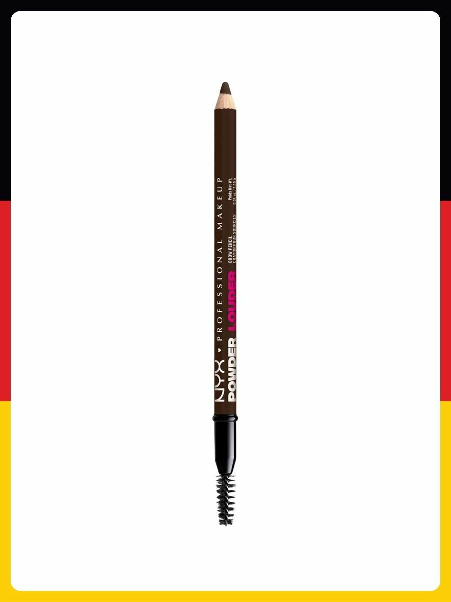 Карандаш для бровей NYX Professional Makeup Powder Louder Brow Pencil, 1 г № 1 08 - Темно-коричневый