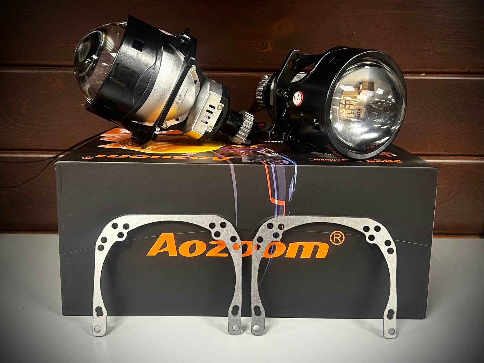 Би лед линзы Aozoom для Volkswagen B6 2005-2010 Hella / Светодиодные линзы Аозум для Фольксваген Пассат Б6