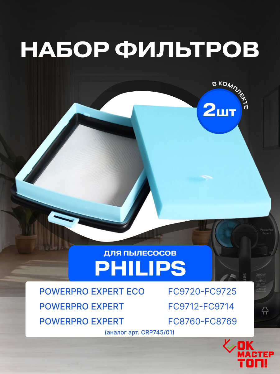 Набор фильтров CRP745/01 для пылесосов Philips FC8760-FC8769