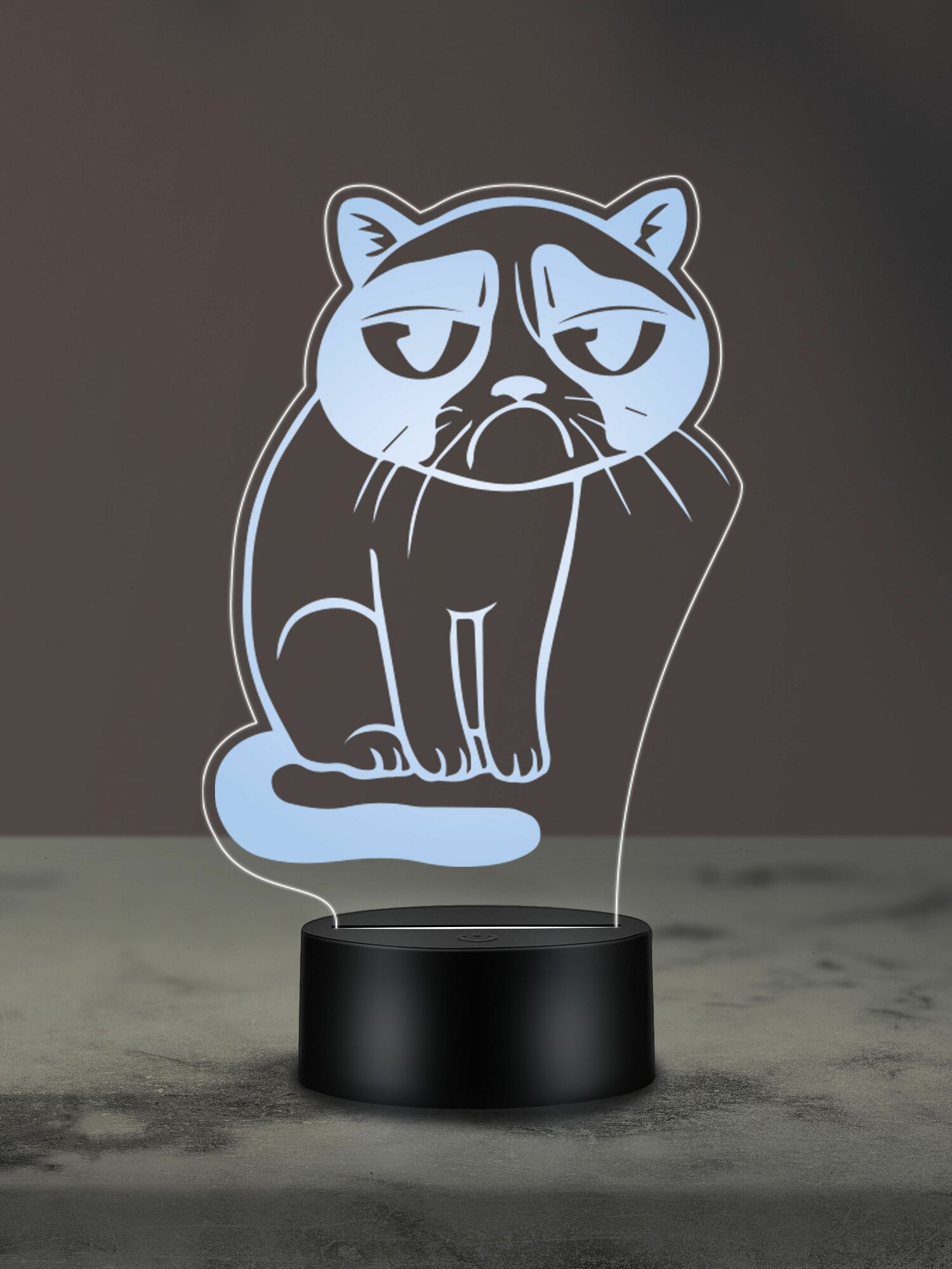 Ночник Грустный кот, ночная лампа, 3Д светильник, мем