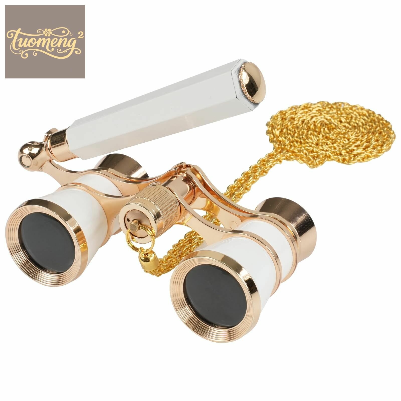 Бинокль театральный с ручкой, 3х увеличение, многослойное покрытие линз, регулировка расстояния между зрачками, центральный способ фокусировки, с чехлом