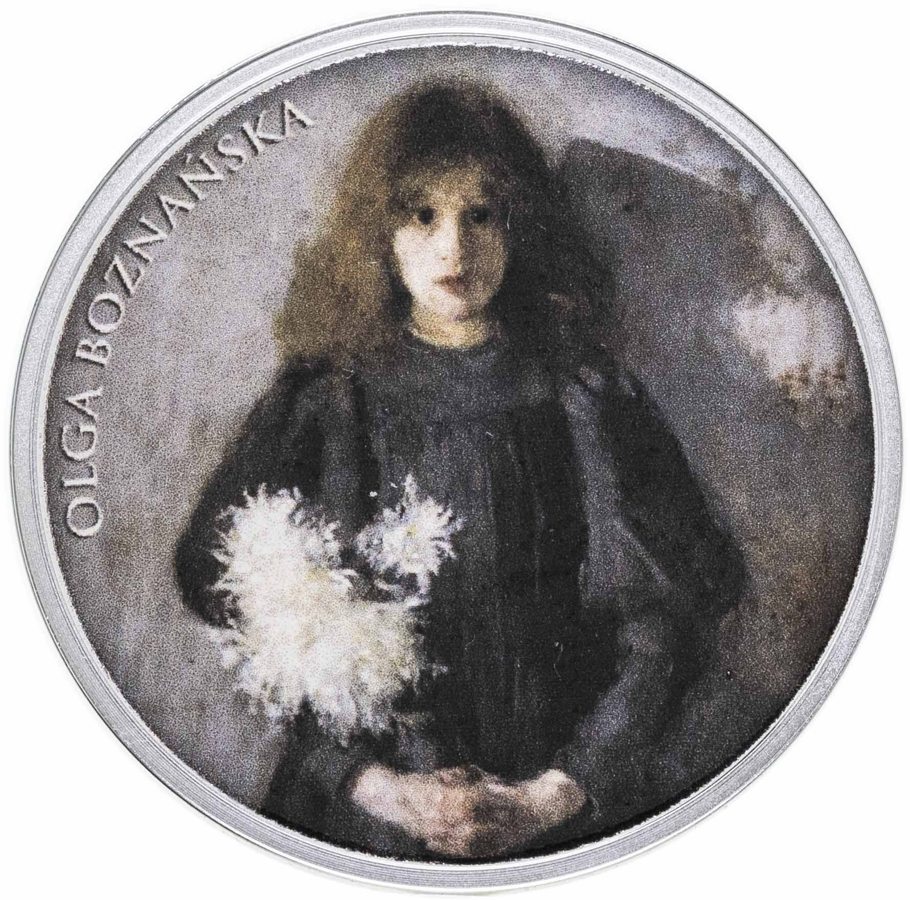 Остров Ниуэ 1 доллар 2016 "Гордость Польской живописи: Ольга Бознанская - Девочка с хризантемами" в рамке, с сертификатом, Серебро 999, в сохранности Proof