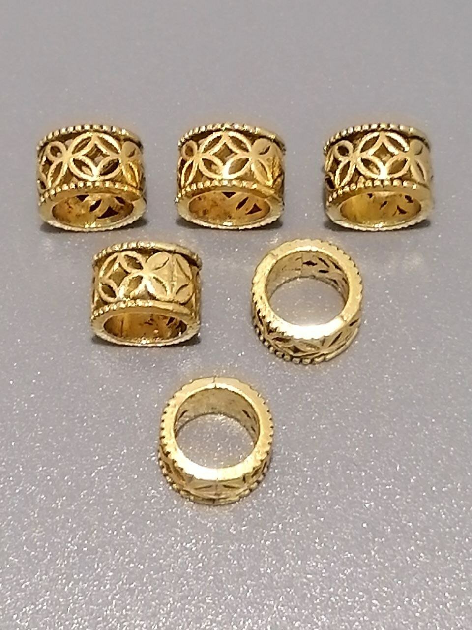 Набор бусин КИМ, металл, золотистые, 8x8x5 мм, отверстие 5 мм, 20 шт