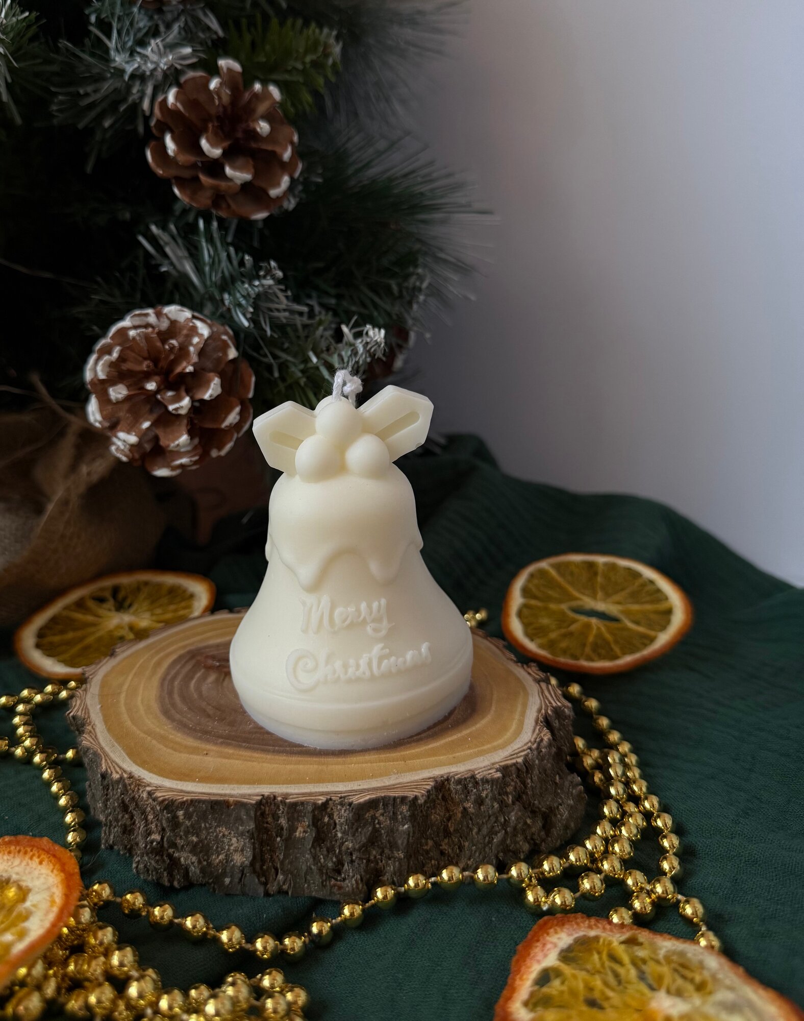 Свеча "Колокольчик", соевый воск, в форме колокольчика, белая, 8,5x6 см