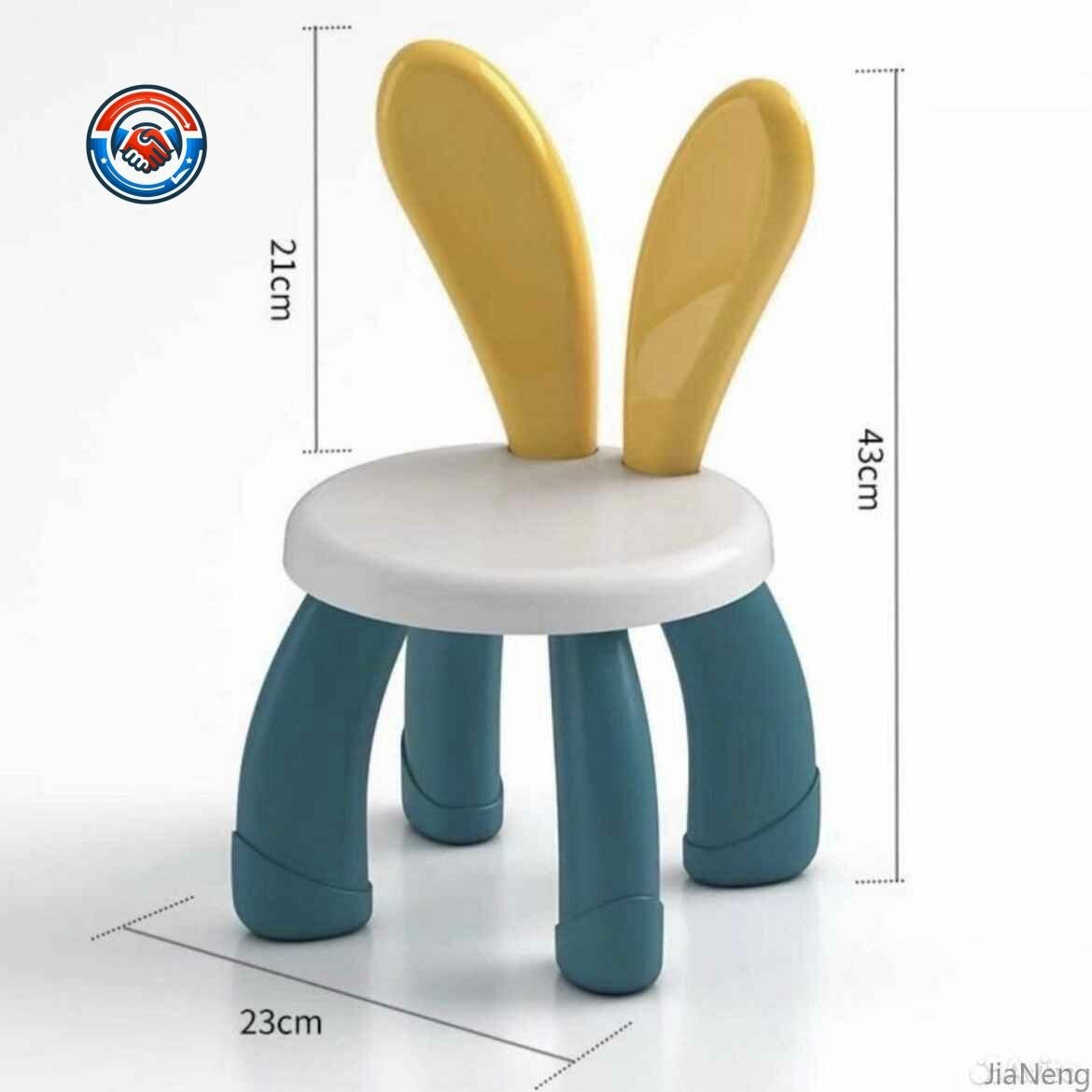 Детский стул с милыми ушками, прочный пластик, антискользящие наклейки, стульчик для малыша 1,5-4 года, выдерживает до 50 кг, безопасный и лёгкий, для дома и детского сада