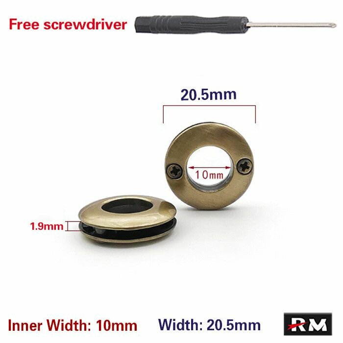 Люверсы с винтом 20,5 мм, бронзовые декоративные заклёпки для сумок, одежды и обуви, металлическая застёжка-люверс, 2 шт в наборе