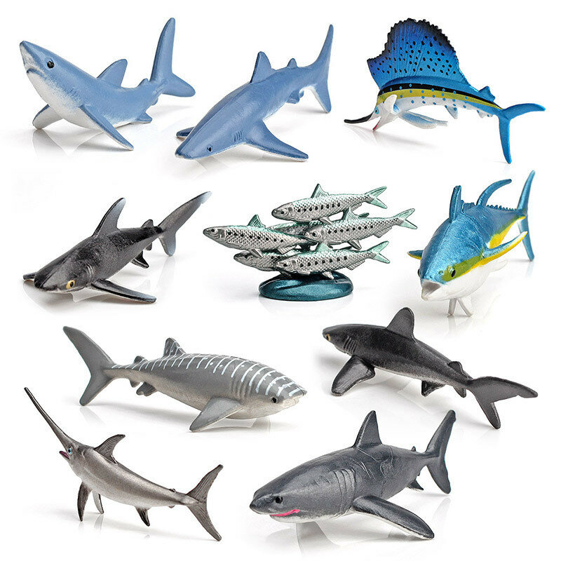 Pvc ocean fish white shark and whale collection для декора аквариума и морского наблюдения