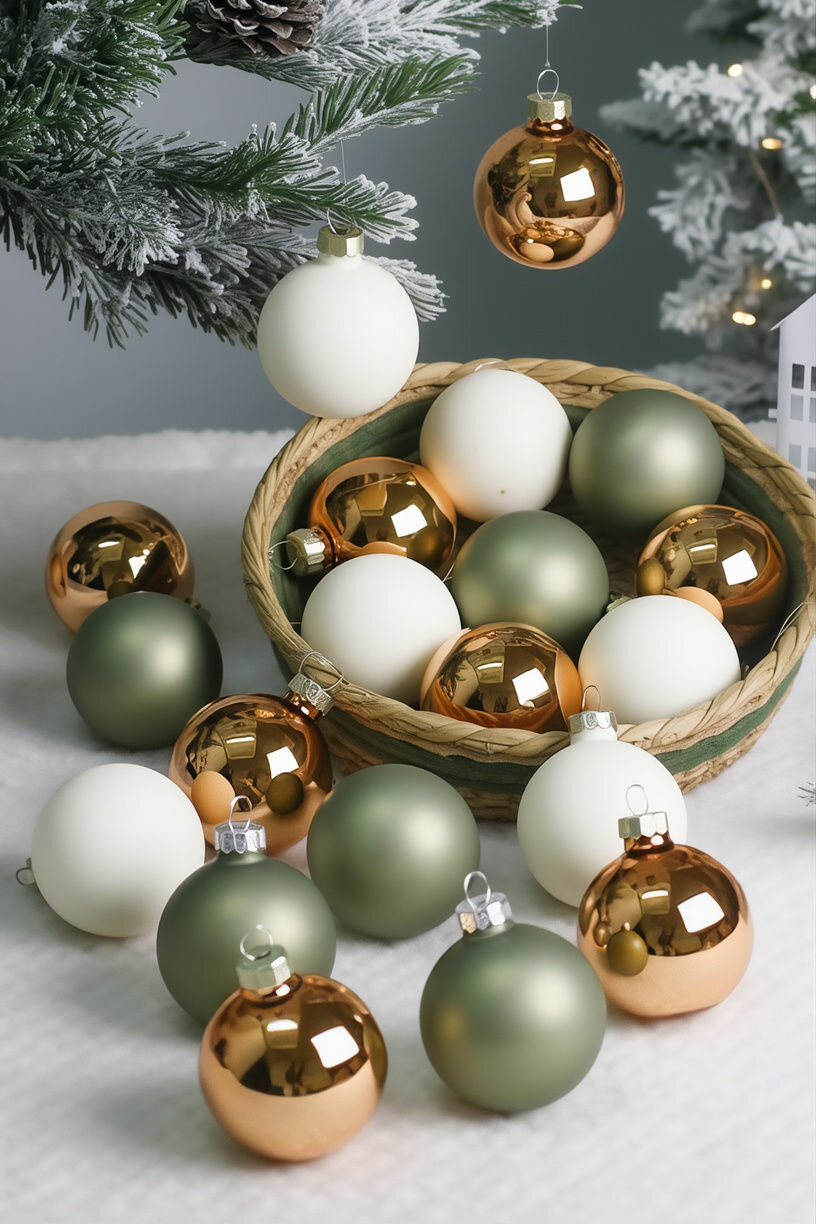 Набор стеклянных шаров Коллекция пряный вечер, стекло, матовые и глянцевые, 60 мм, 20 шт, Winter Deco 1001266