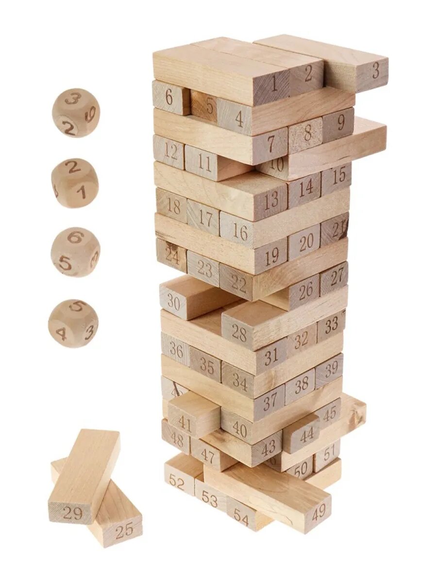 Деревянная игрушка. Игра /Башня. Высотка maxi/ (28см,54 бло