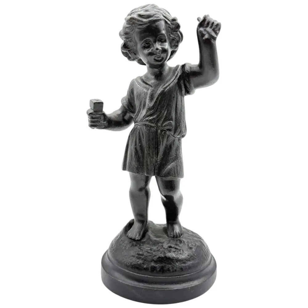 Чугунная статуэтка "Юный скульптор" 1895-1915 гг. Автор Ф. Ф. Каменский, Куса, Российская империя