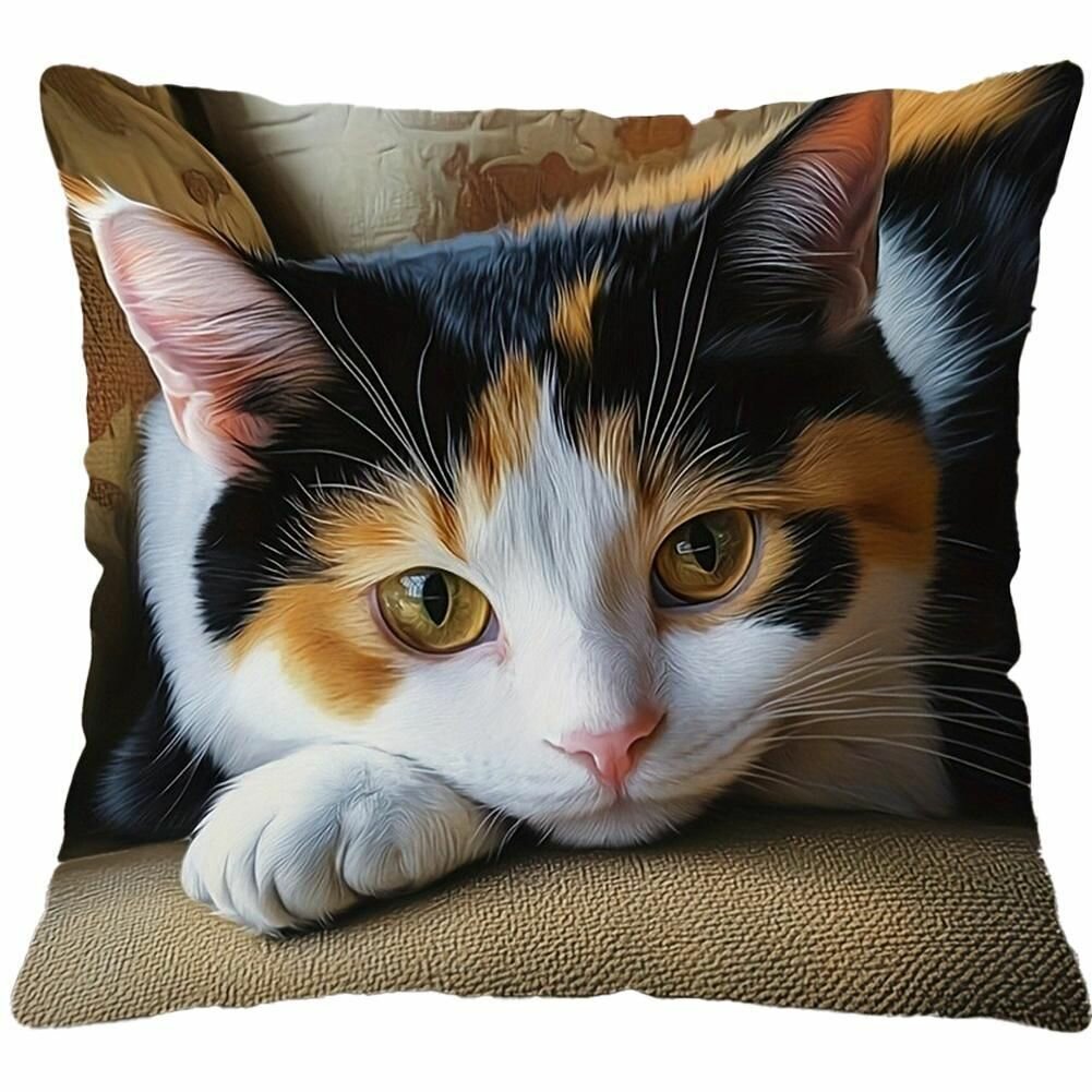 Наволочка с котом 45x45 см, 1 шт