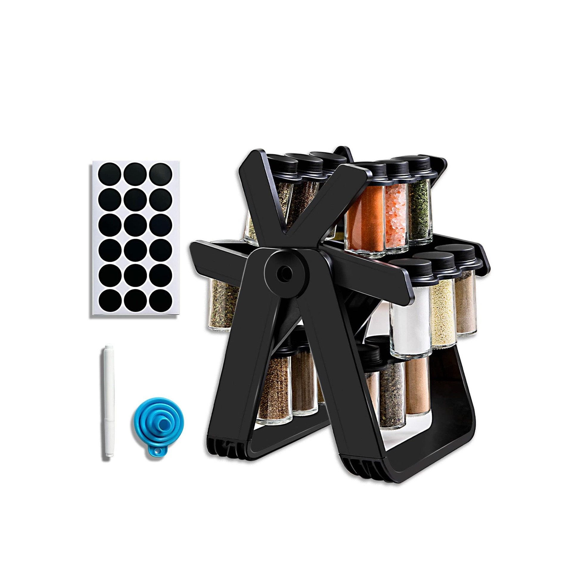 Вращающаяся карусель для специй, набор стеклянных подставок для специй, бутылки для специй, банки для специй, контейнеры для специй