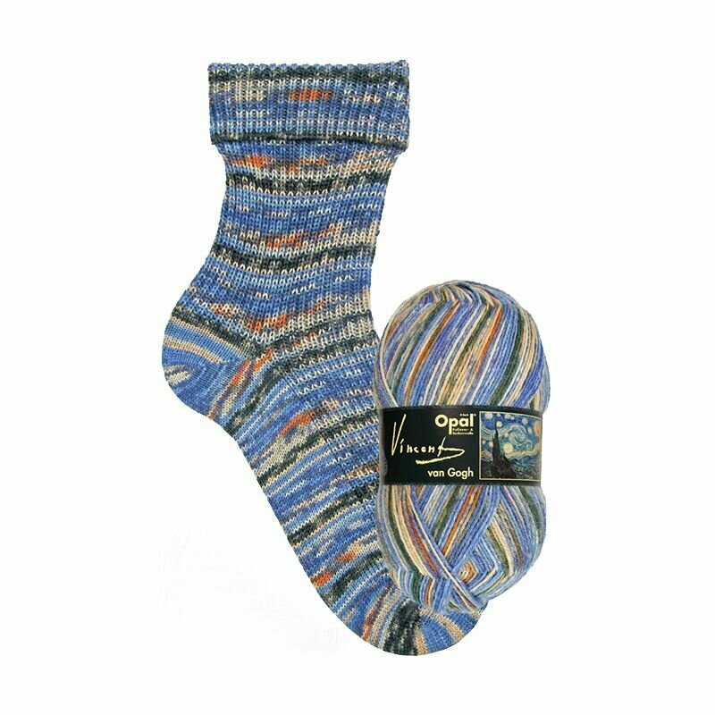 Пряжа для носков Opal 4ply из коллекции Vincent Van Gogh, 75% Шерсть, 25% полиамид, Объемная окрашенная цветная пряжа для вязания спицами и крючком